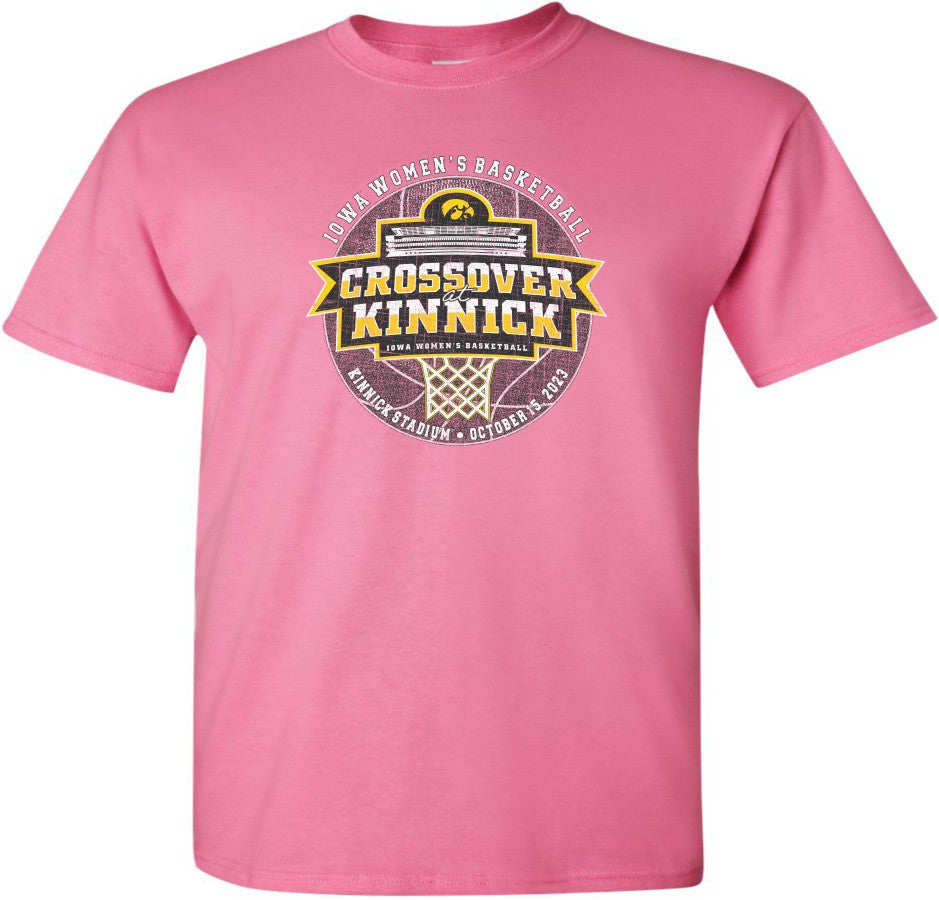 Crossover at Kinnick - Iowa Women's Basketball Azalea Pink t-shirt ...