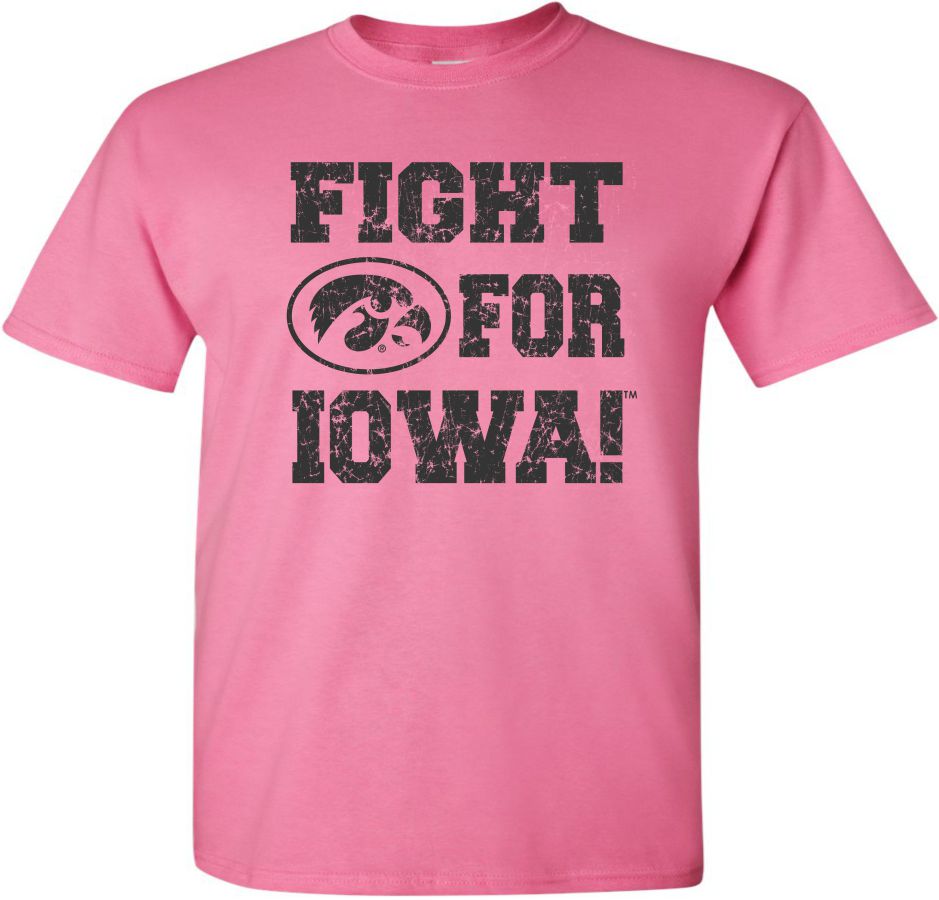 Fight For Iowa with Tigerhawk - Azalea Pink Iowa Hawkeyes t-shirt ...