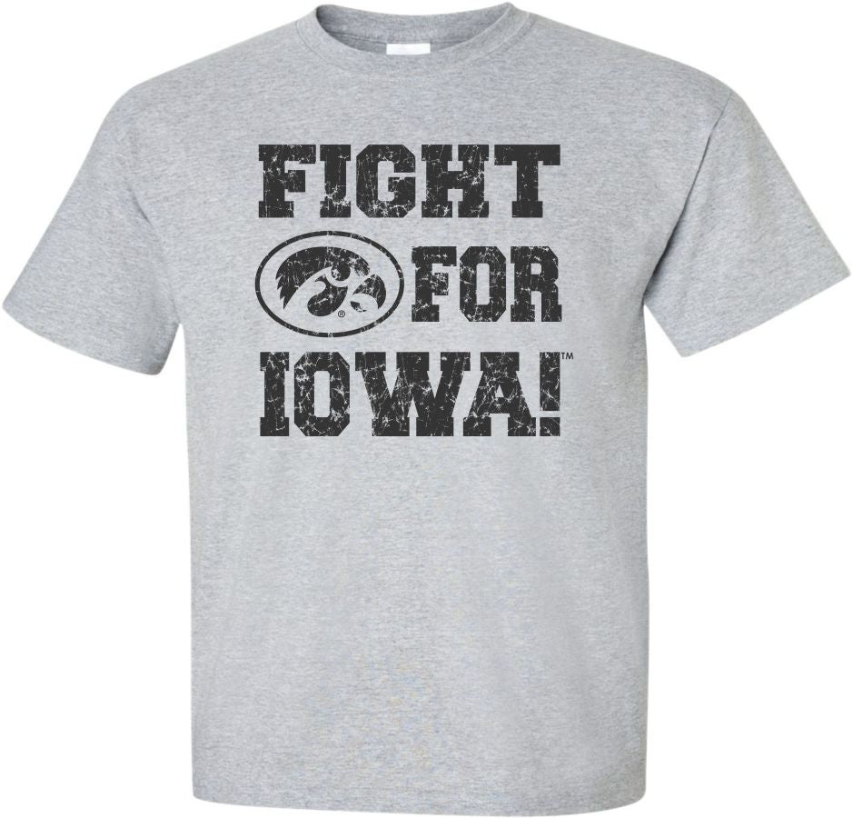 Fight For Iowa with Tigerhawk - Light Gray Iowa Hawkeyes t-shirt| Flexy ...