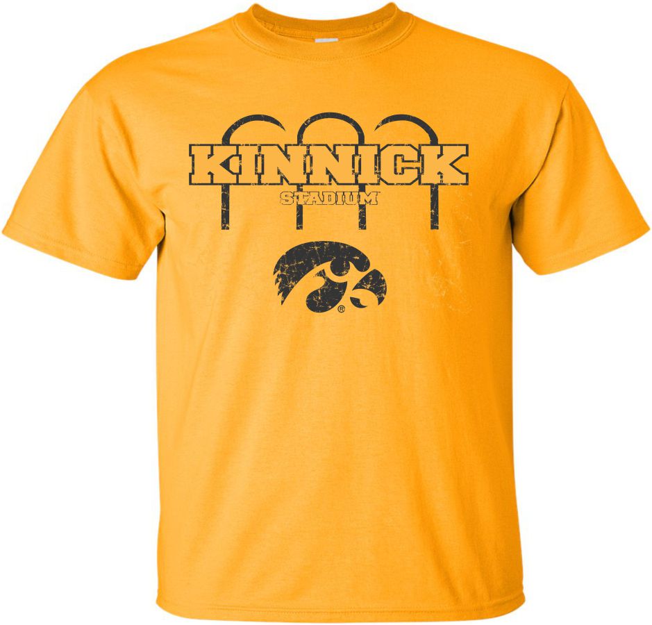 Kinnick Stadium Arches with Tigerhawk - Gold Iowa Hawkeyes t-shirt ...