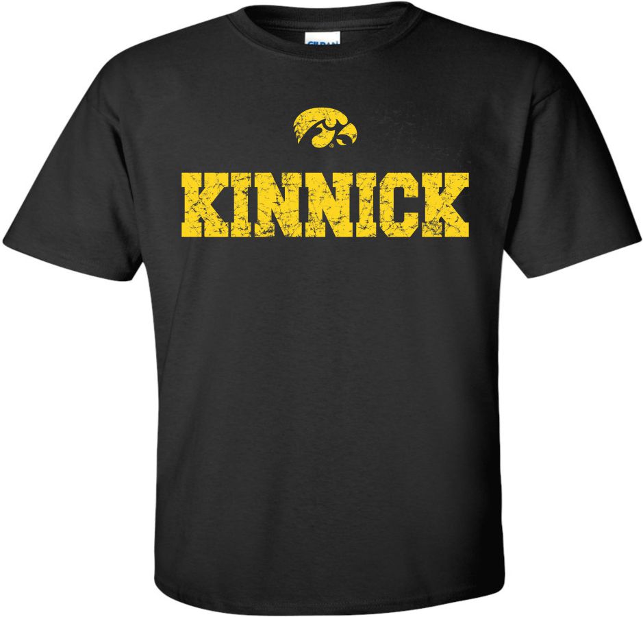 Kinnick with Tigerhawk - Black Iowa Hawkeyes t-shirt| Flexy Threads